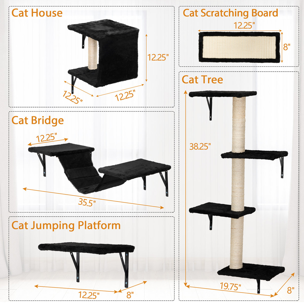 Tucker Murphy Pet™ Wall-mounted Cat Tree Shelves & Reviews | Wayfair